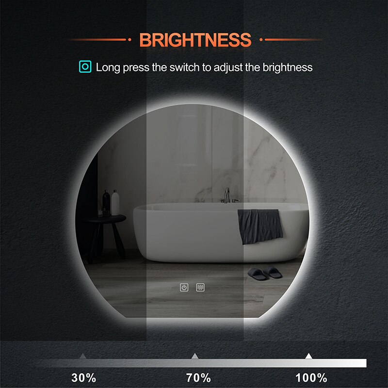 Crescent Backlit LED Mirror - Light Trybe Nigeria