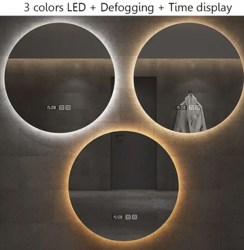 Buy 60 Cm Round Smart LED Bathroom/Makeup Mirror With Adjustable ...